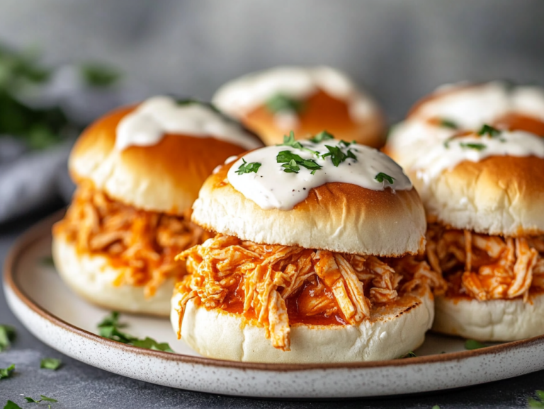 Slow Cooker Buffalo Chicken Sliders Recipe - Simple Mom Recipes