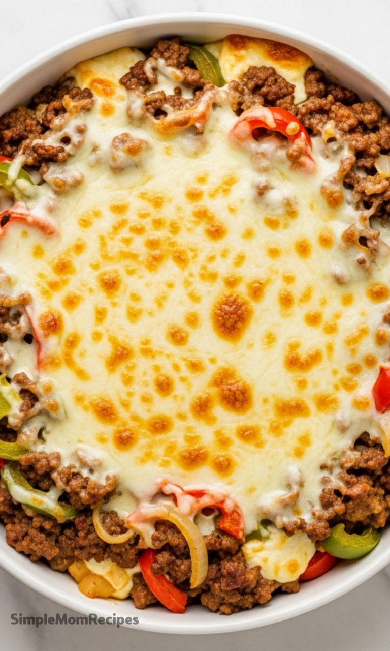 Philly Cheesesteak Casserole Recipe - Simple Mom Recipes